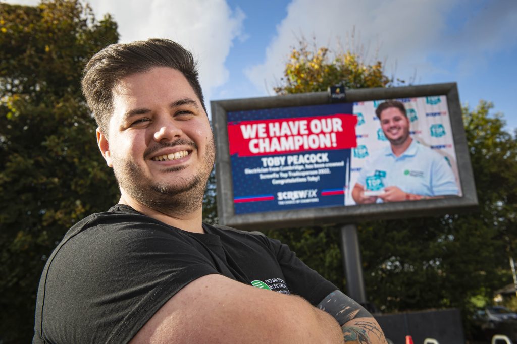 Screwfix unveils billboard to support Top Tradesperson winner